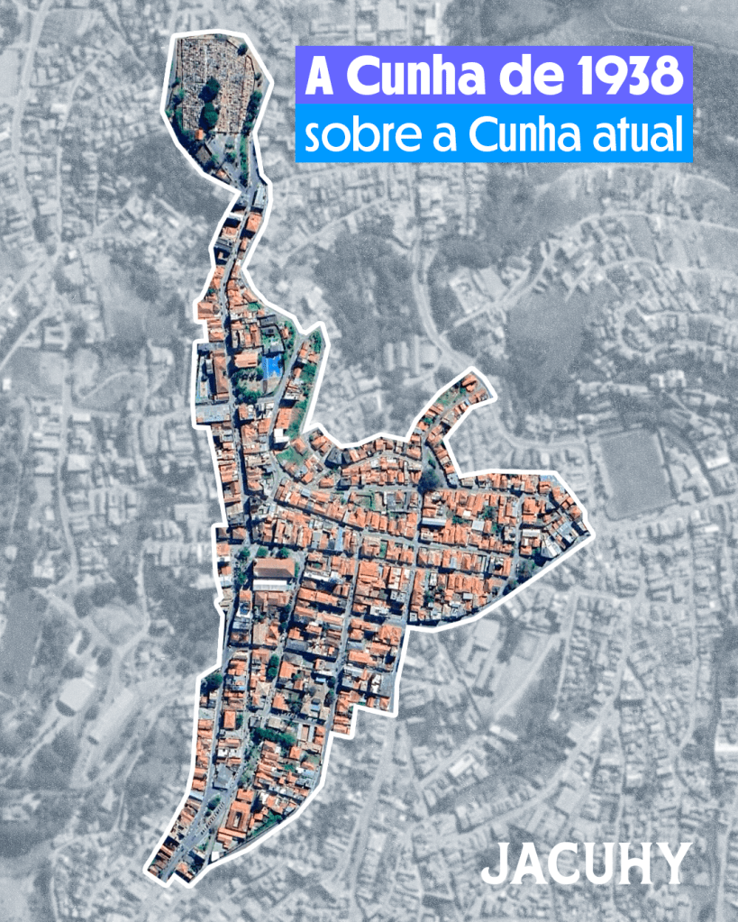 Mapa municipal e planta da cidade de Cunha (1938) – Jacuhy